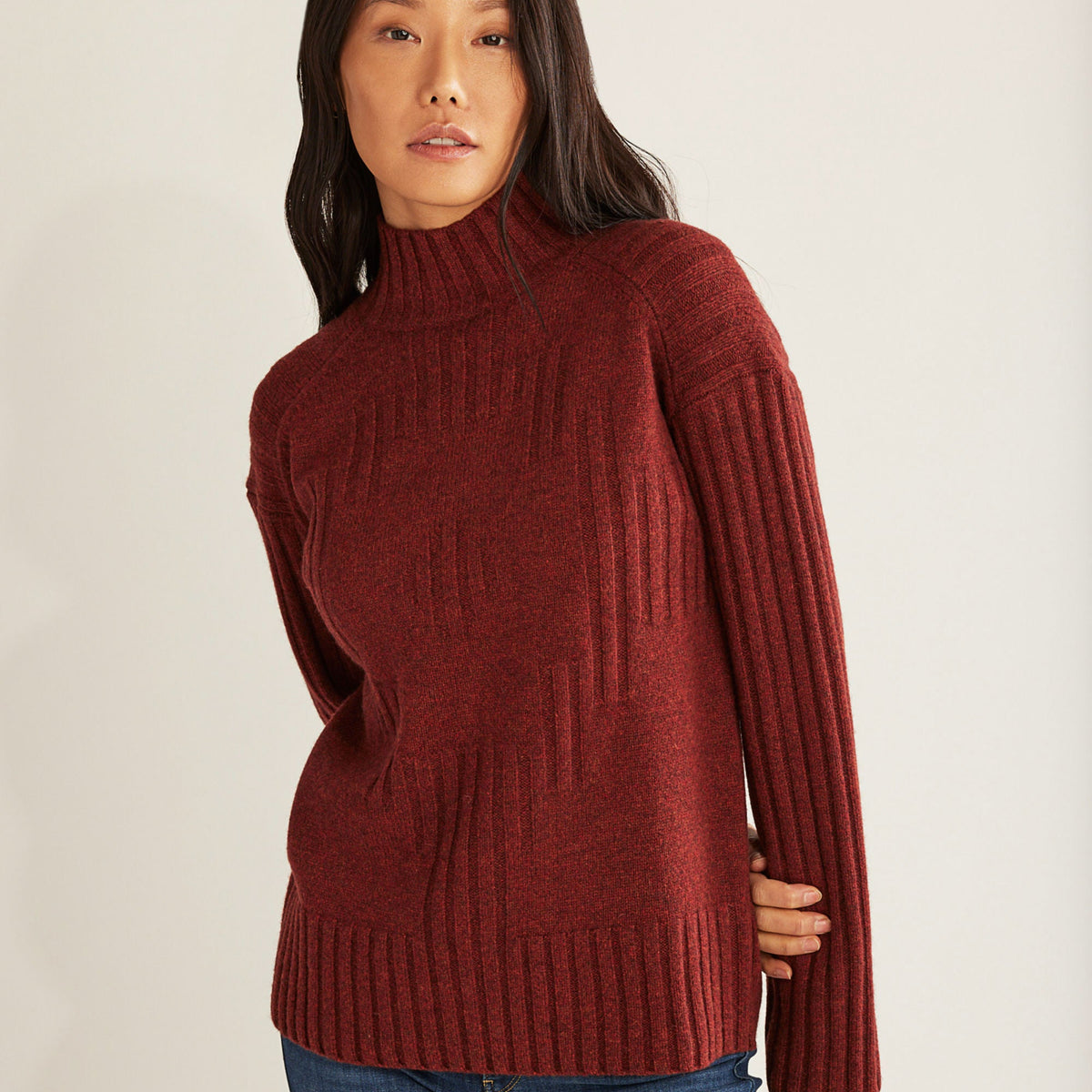 OVERIZED MOCK NECK PULLOVER - TC0027 – famous-brands-outlet-ny