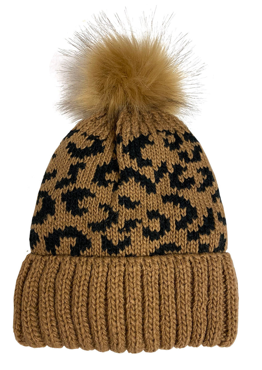 Wild Thing Ladies Leopard Pattern Knit Cuff Cap - 87-129 – famous ...